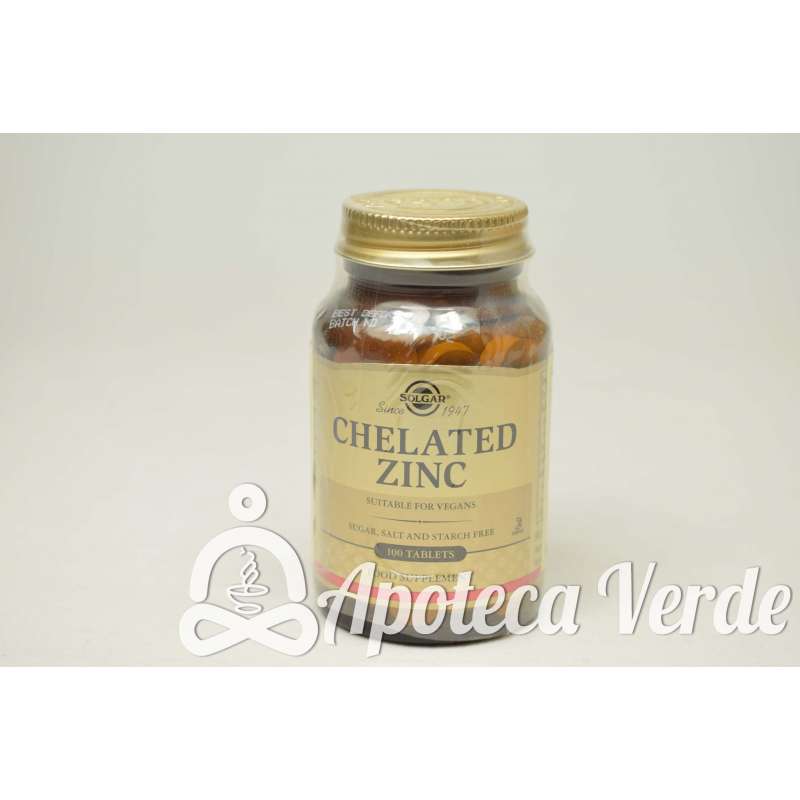 Zinc quelado de Solgar 100 comprimidos Solgar Gripes / Resfriados